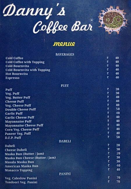 Dannys Coffee Bar Menu, Menu for Dannys Coffee Bar, Vastrapur ...