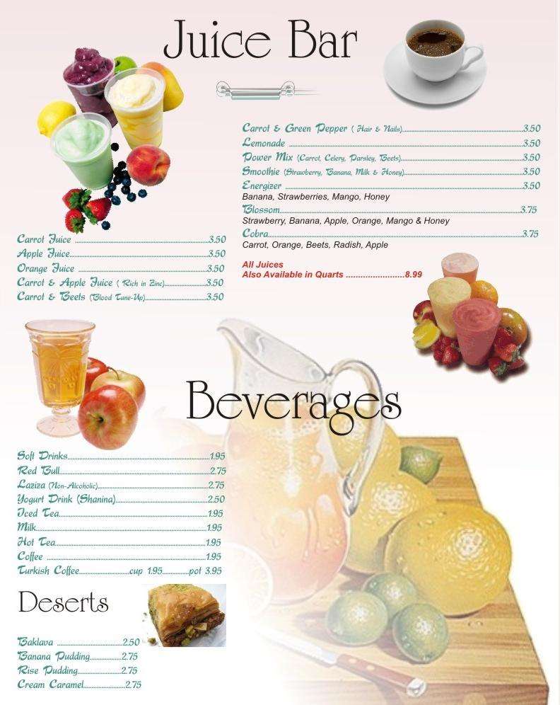 Menu at BEIRUT RESTAURANT, Romulus