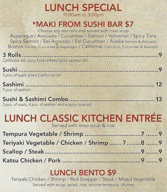 Menu at Mt Fuji Japanese Food & Steak restaurant, Southampton