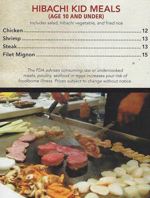 Menu at Mt Fuji Japanese Food & Steak restaurant, Southampton