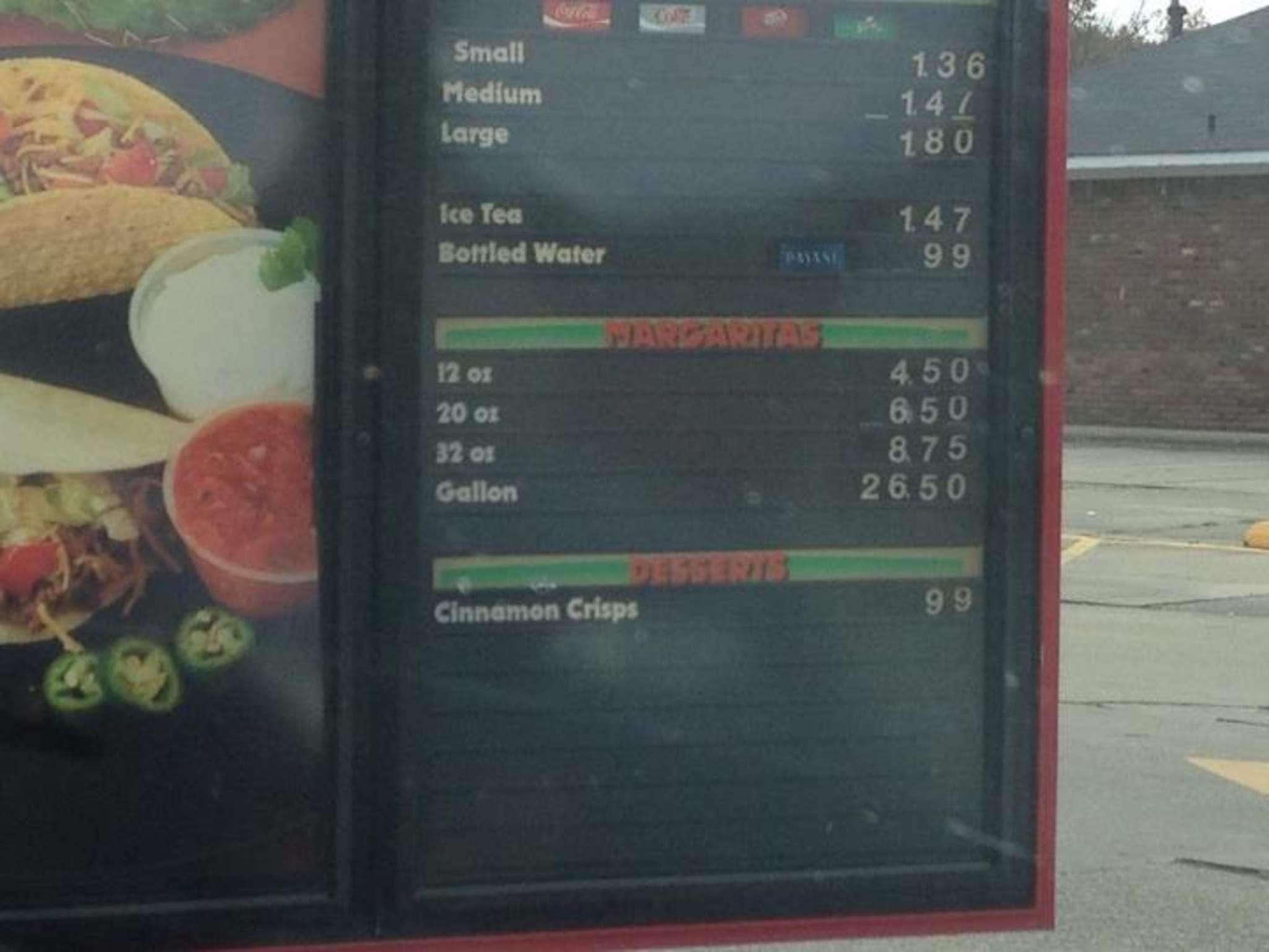 Menu at Taco Bandido restaurant, Monroe, Forsythe Ave