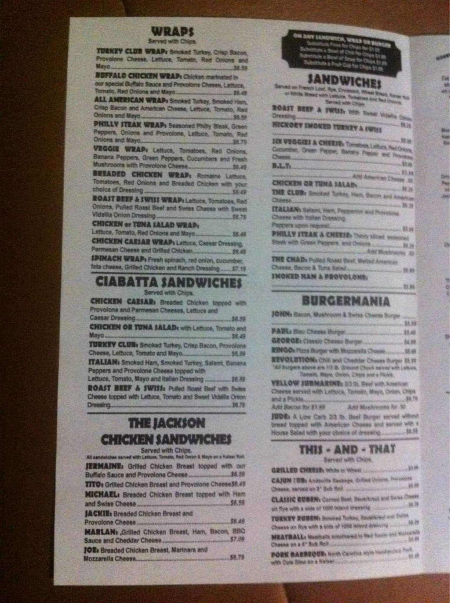 Menu at Humble Pie Pizza pizzeria, Salem