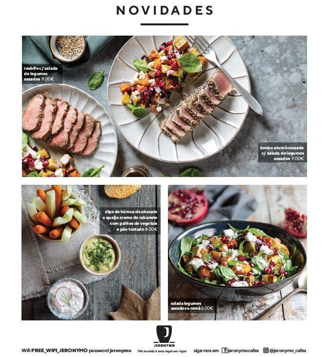 Menu at Jeronymo Café, Porto, R. da Madeira 238