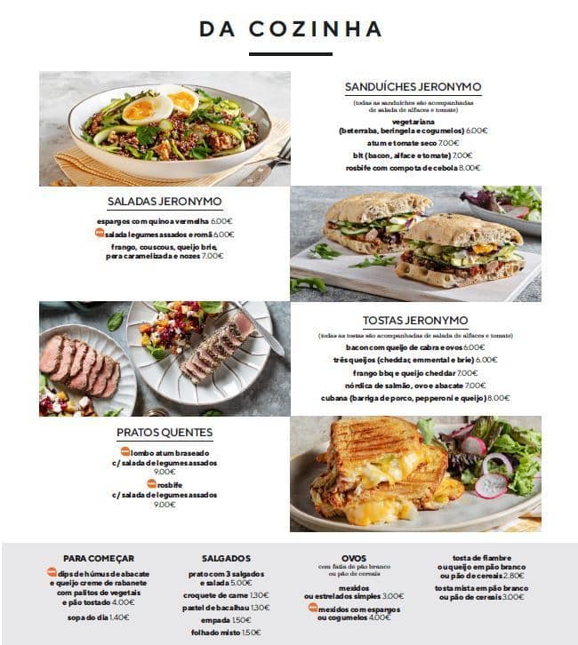 Menu at Jeronymo Café, Porto, R. da Madeira 238