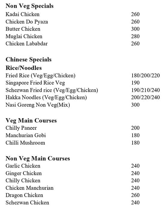 Menu at Ila Multi Cuisine Restaurant, Thiruvananthapuram