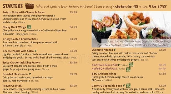 Menu at Harvester Garston restaurant, Watford, St Albans Rd