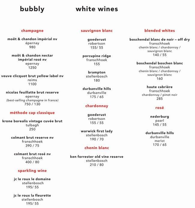 Menu at Protea Hotel Fire & Ice! by Marriott Cape Town Restaurant & Bar ...