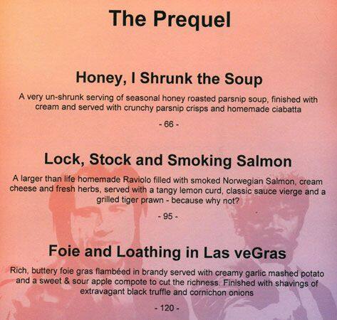 Pulp Fiction Menu, Menu for Pulp Fiction, Melville, Johannesburg ...