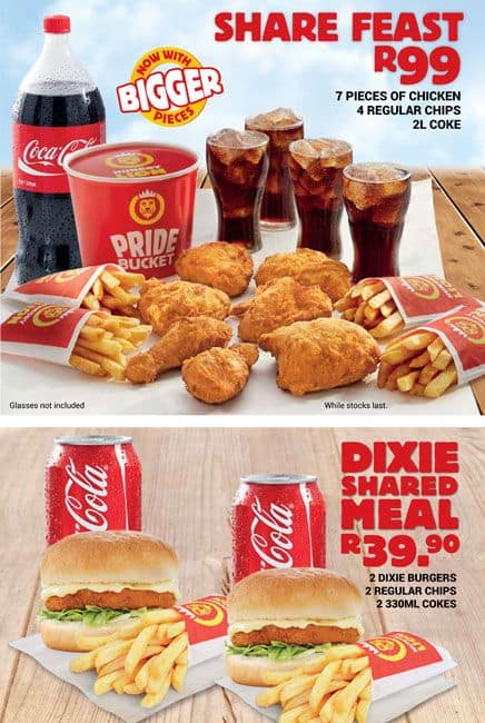 Menu at Hungry Lion restaurant, Durban, Opposite Nicol Square