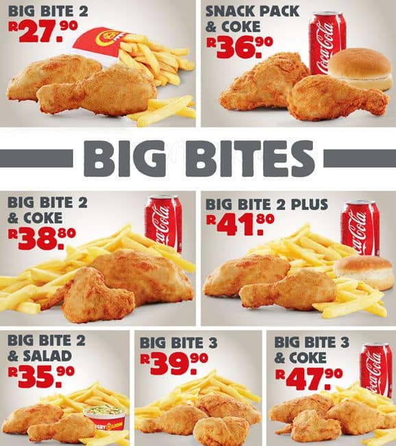 Menu at Hungry Lion restaurant, Durban, Opposite Nicol Square