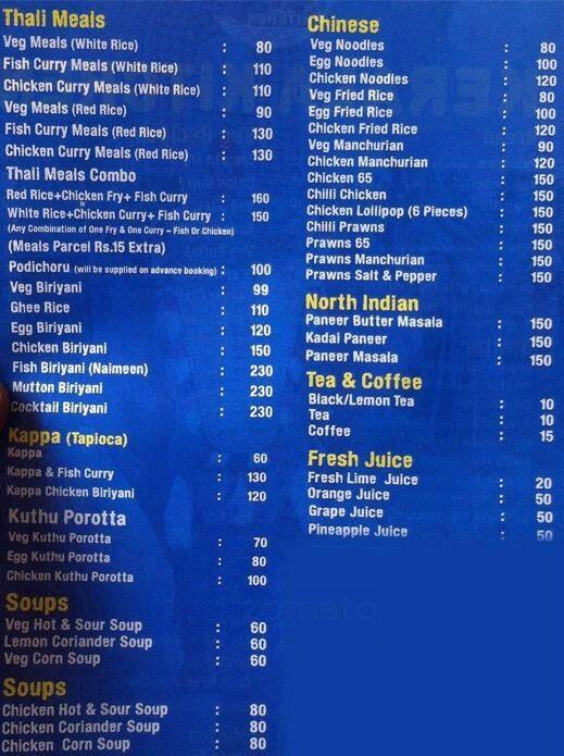 Menu at Kerala Kitchen Express, Secunderabad, Shop No. 5
