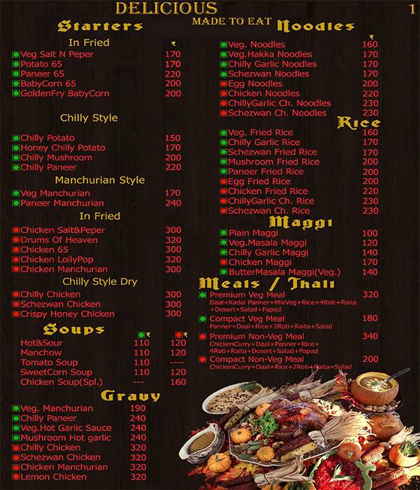 Menu of Delicious - Made to Eat, Saket, New Delhi