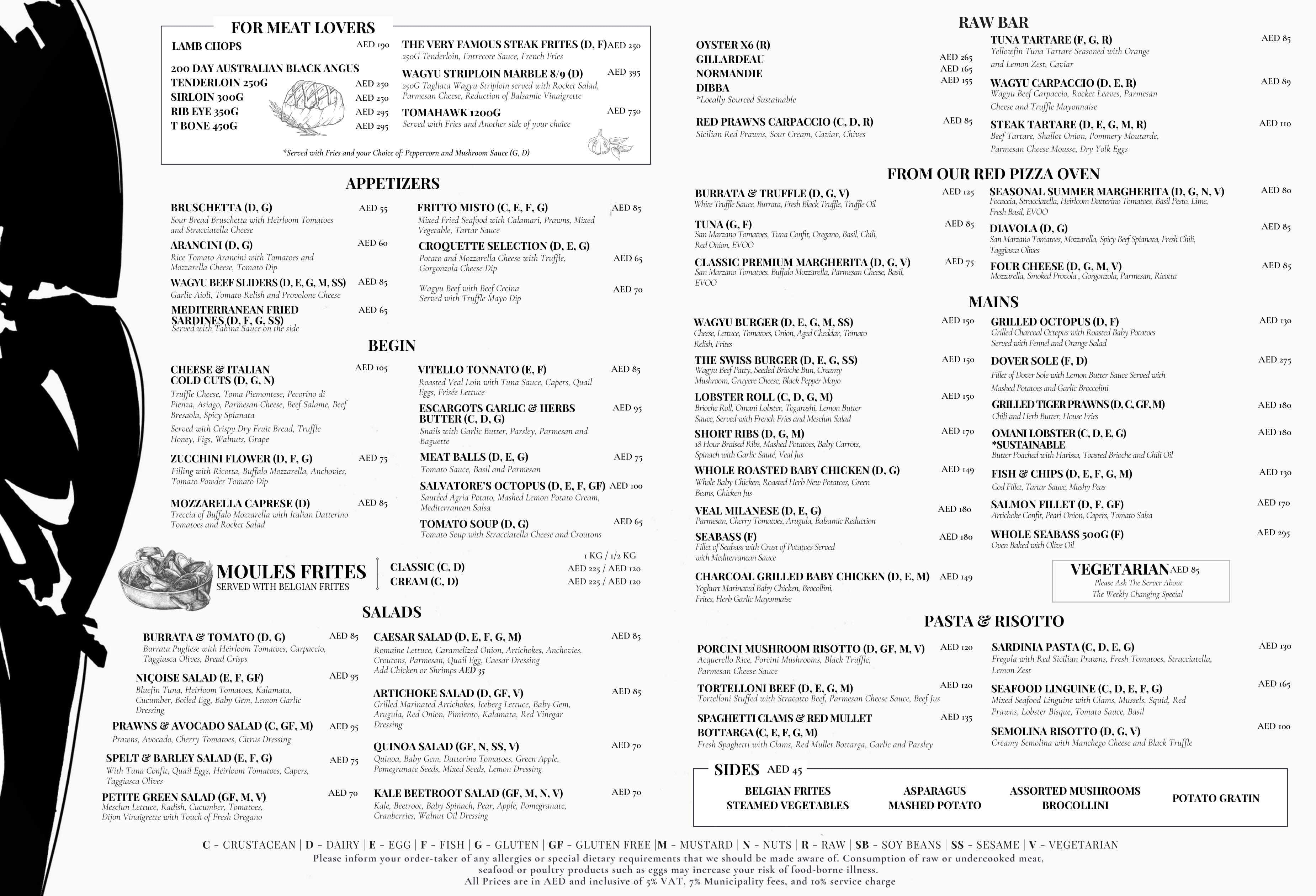 Menu of Café Belge, DIFC, Dubai