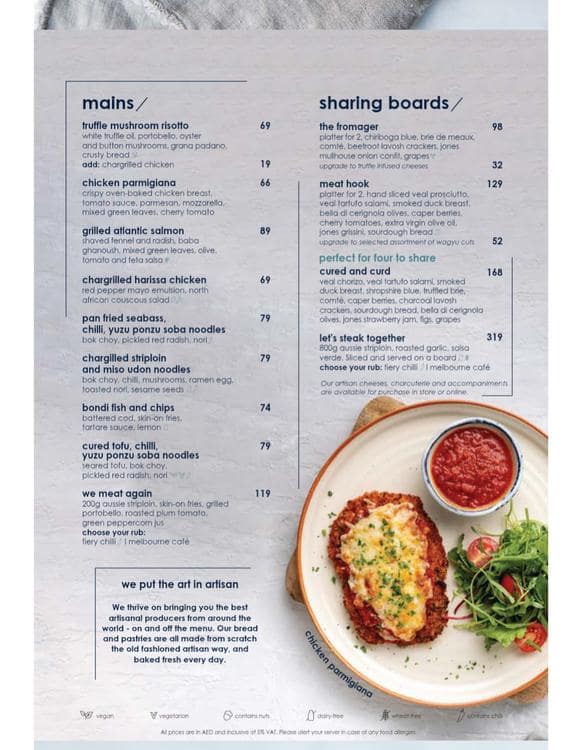 Menu of Adnoc Oasis, Al Shamkha, Abu Dhabi