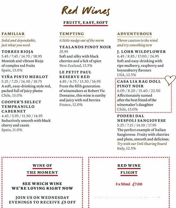 Menu at All Bar One Birmingham Airport Landside, Birmingham, International