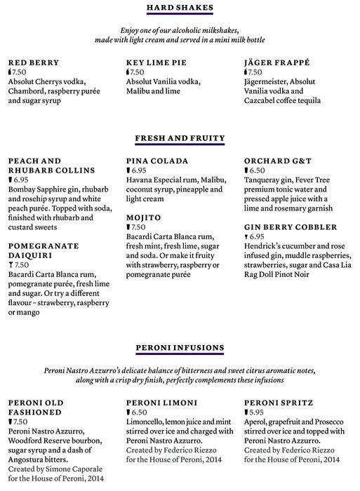 Menu at All Bar One Birmingham Airport Landside, Birmingham, International