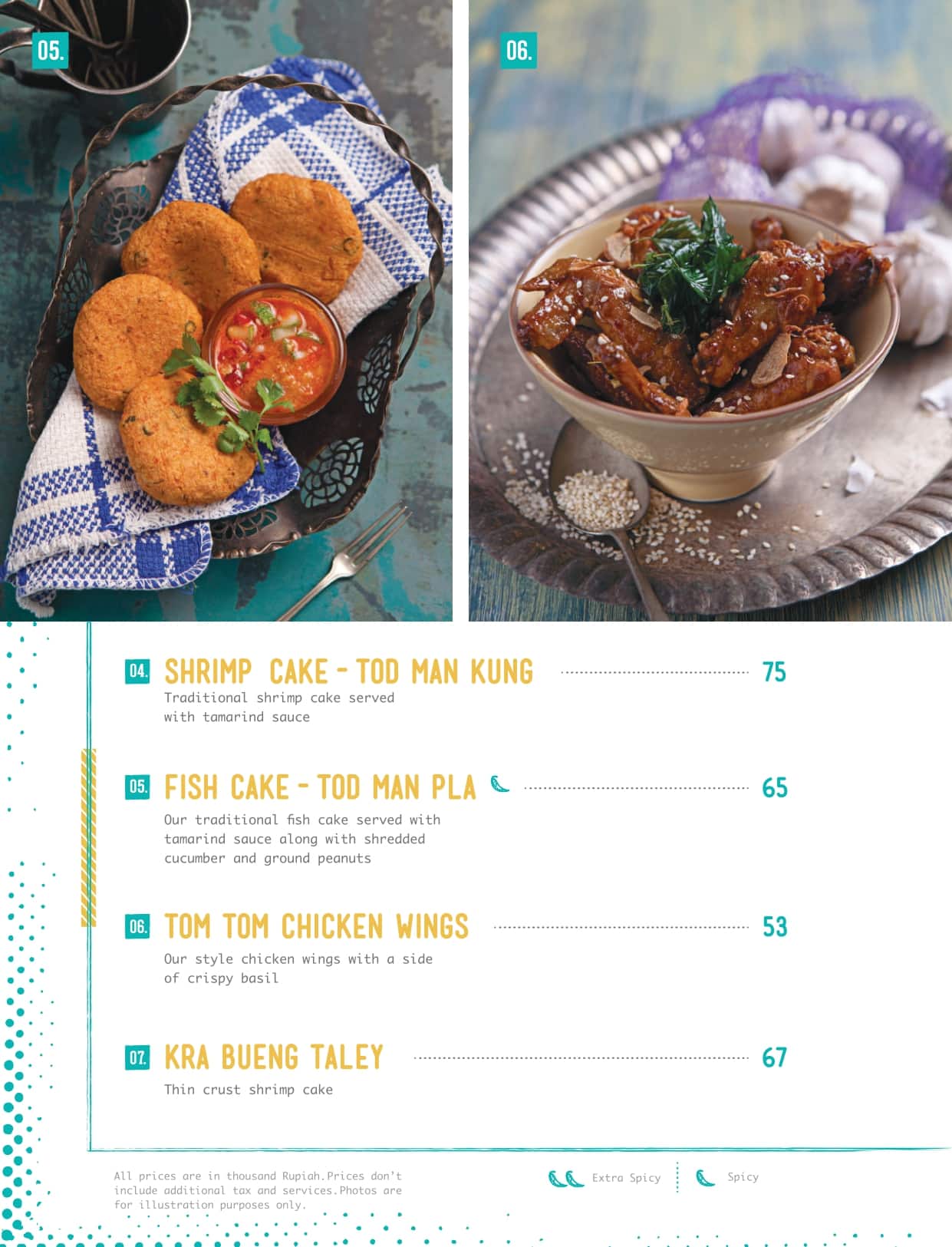 Menu at Tom Tom restaurant, Jakarta