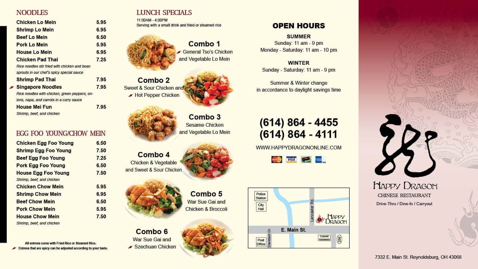 Happy Dragon Menu