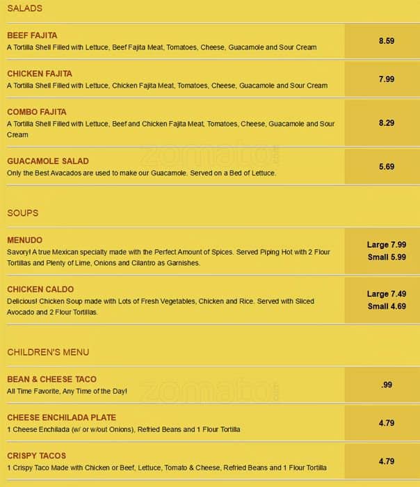 Menu at Mama Margie's Mexican Restaurant, Schertz, I-35 N