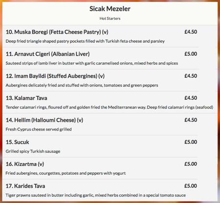 Menu at Lalezar BBQ & Meze, Doncaster