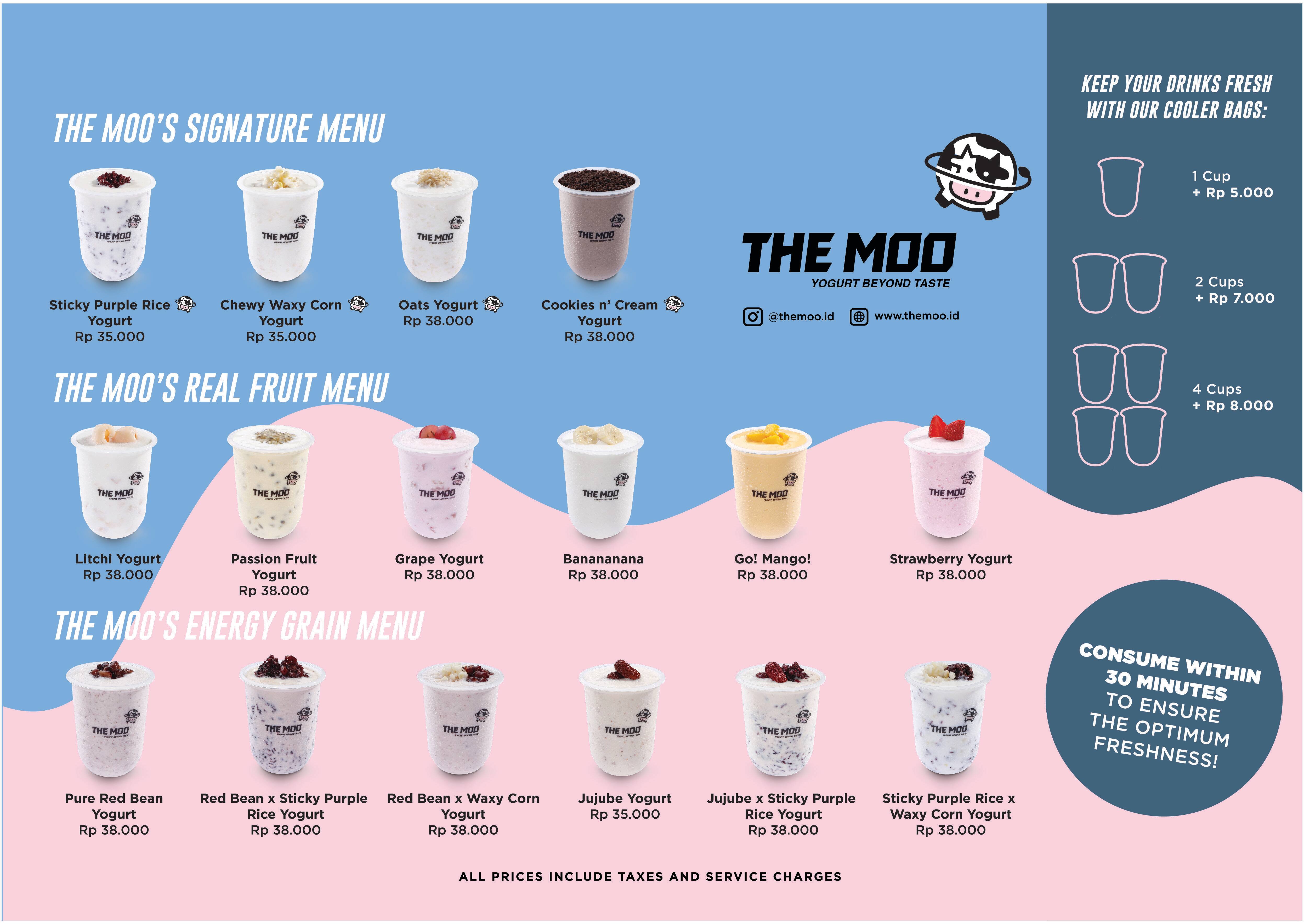 Menu at THE MOO Yogurt X Purple Rice Drinks - Kemang, Jakarta
