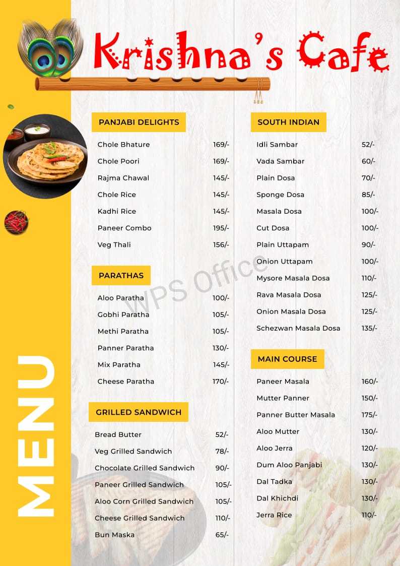 Menu of Krishna Cafe, Hinjawadi, Pune