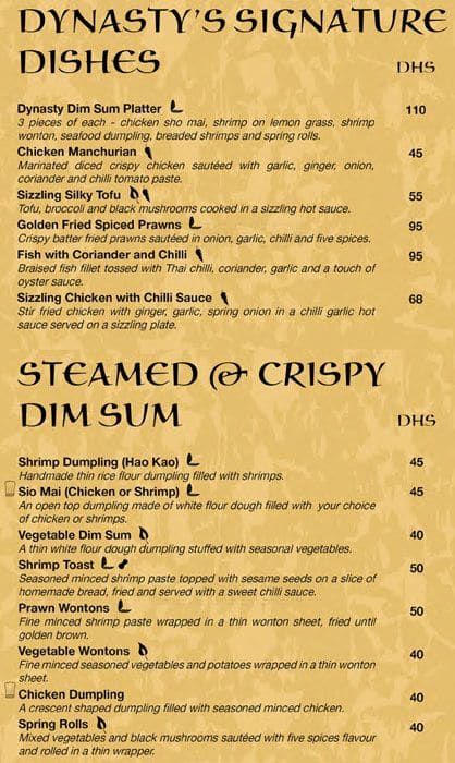 Dynasty Menu, Menu for Dynasty, Mankhool, Dubai - Zomato