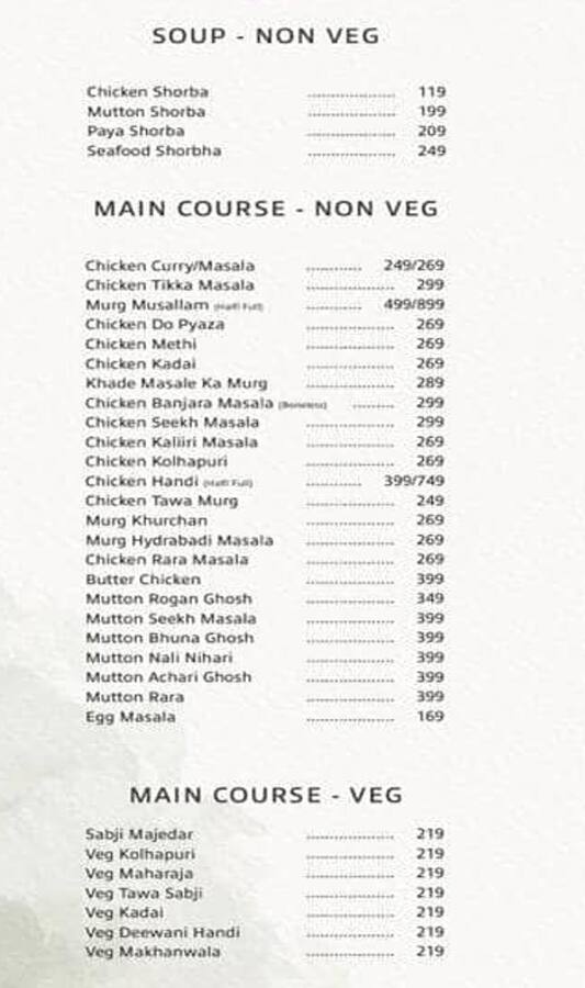 Menu of Konkan Fusion, Ghansoli, Navi Mumbai