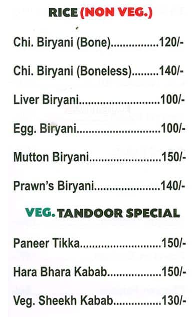 Menu at Tip-Top Chinese Hotel, Navi Mumbai