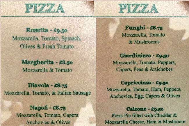 Menu at La Rosetta Restaurant, Brentford