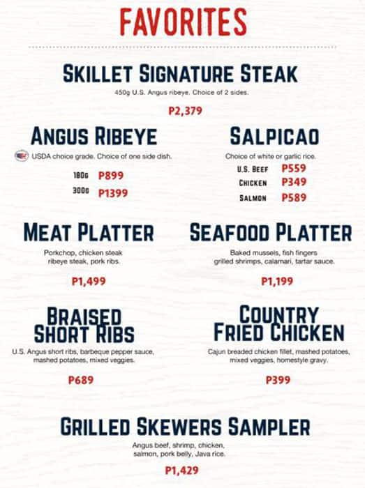 Menu at Tender Bobs restaurant, San Juan