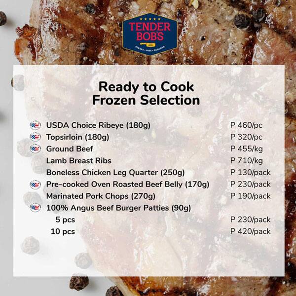 Menu at Tender Bobs restaurant, San Juan