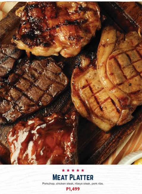 Menu at Tender Bobs restaurant, San Juan