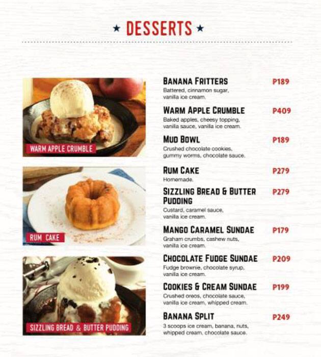 Menu at Tender Bobs restaurant, San Juan