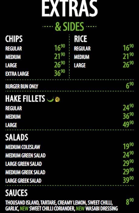 Menu at Fishaways restaurant, Roodepoort, Shop 1