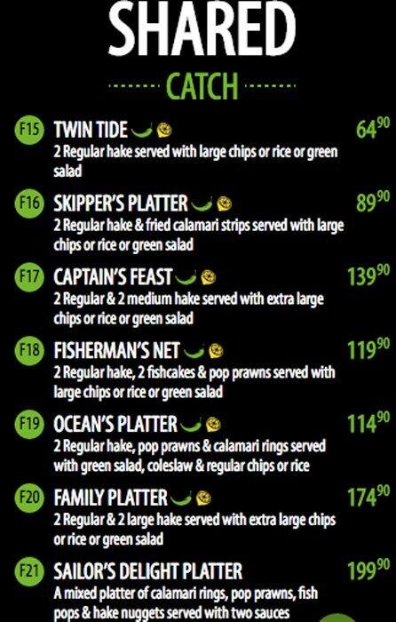 Menu at Fishaways restaurant, Roodepoort, Shop 1