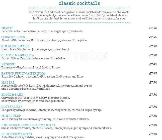 Menu at Pitcher & Piano Birmingham pub & bar, Birmingham, Eleven ...