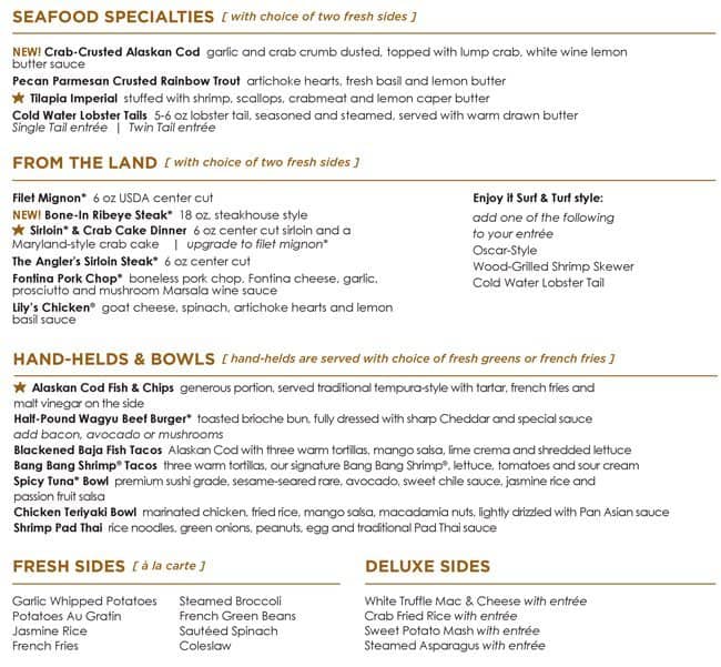 Menu at Bonefish Grill pub & bar, Spokane