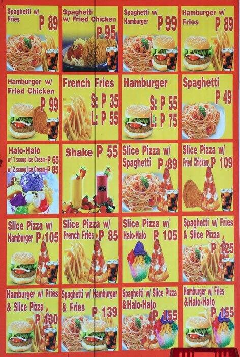 Menu at Pizzaro pizzeria, Toledo City