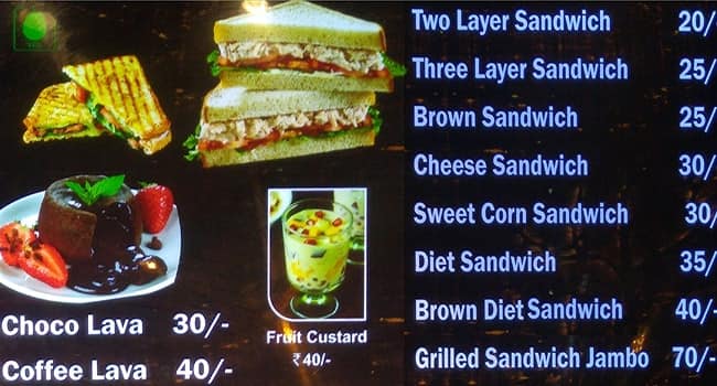 Menu at Anu Fresh Bakers, New Delhi