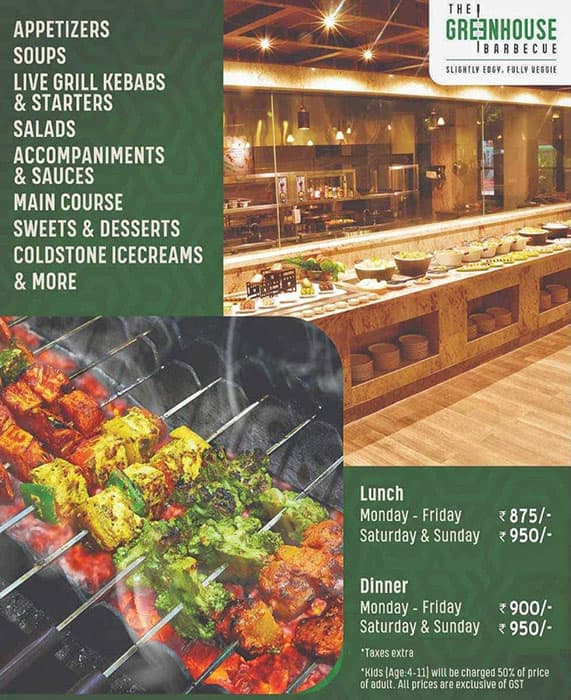 Menu of The Greenhouse Barbecue, Kilpauk, Chennai