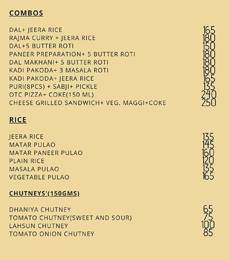 Menu at Shriman Foods, Jaipur