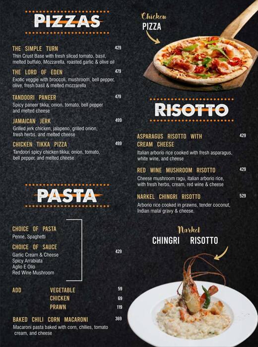 Menu at The Spirits, Kolkata, 11 And 12