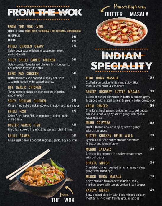 Menu at The Spirits, Kolkata, 11 And 12