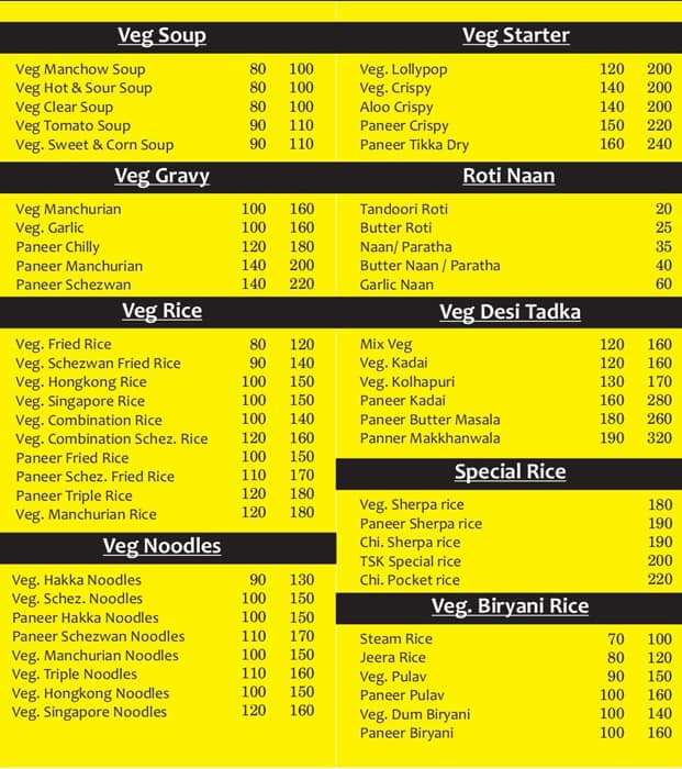 Menu of The Sizzle Kitchen, Kamothe, Navi Mumbai