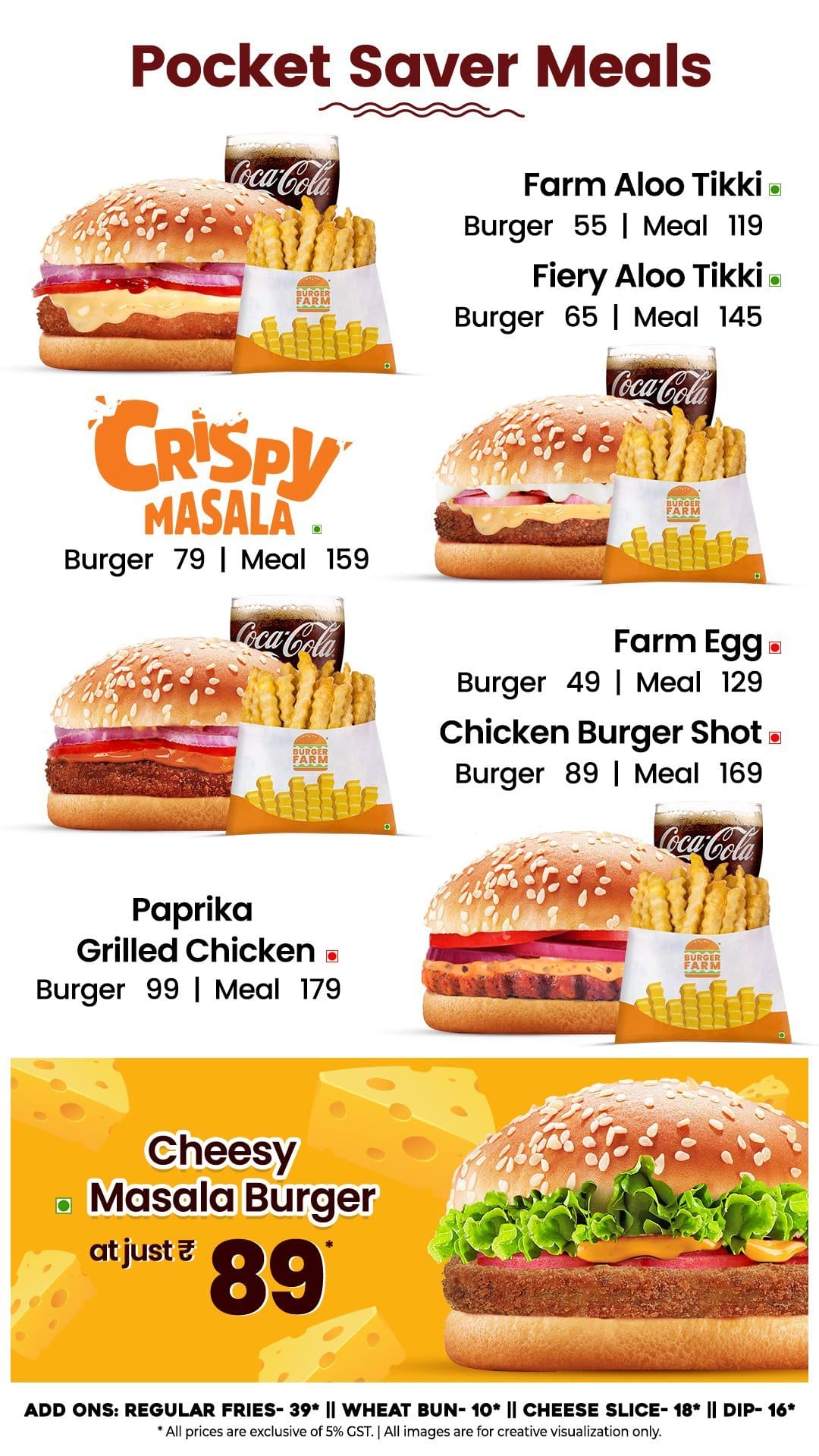 Menu of Burger Farm, Sardarpura, Jodhpur