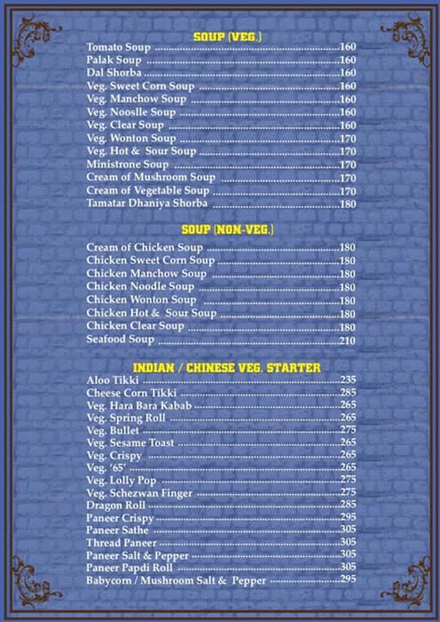 Menu of Kings Court, Mira Road, Mumbai