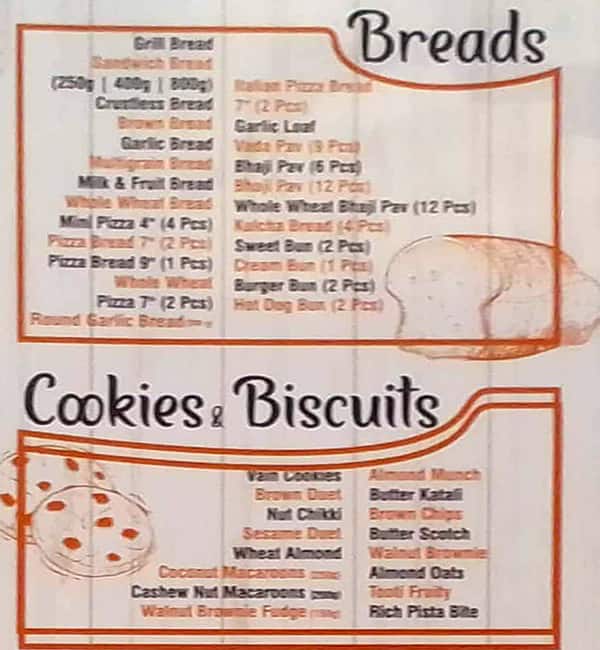 Menu of Atul Bakery, Suryanagar, Vadodara