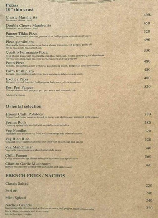 Menu of Garh The Rooftop Cafe, Amer, Jaipur