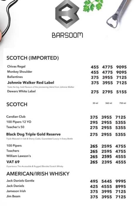 Menu at The Frat House, Delhi, 26